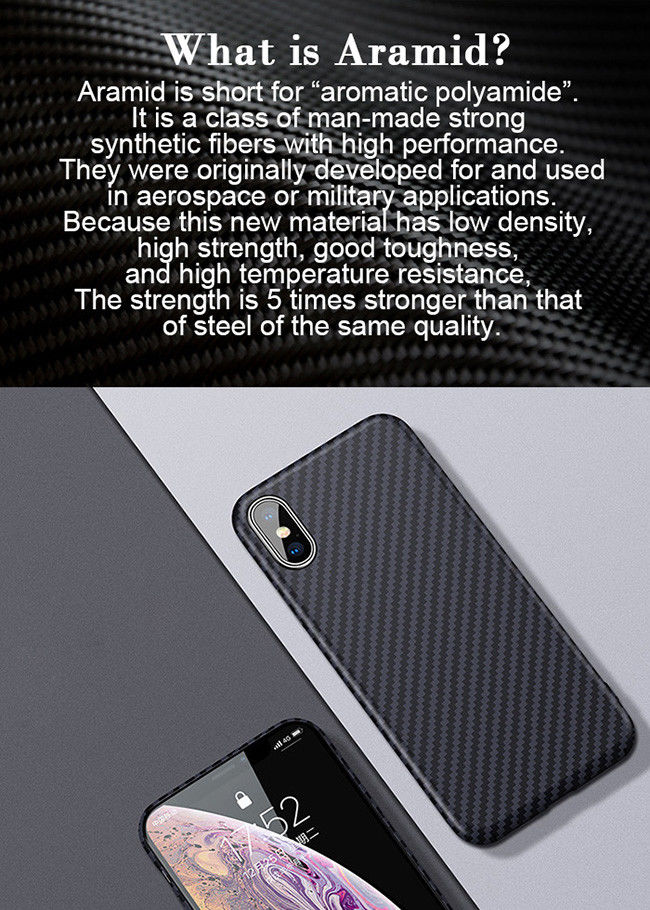 Bulletproof Wireless Charging Aramid Phone Case For iPhone X