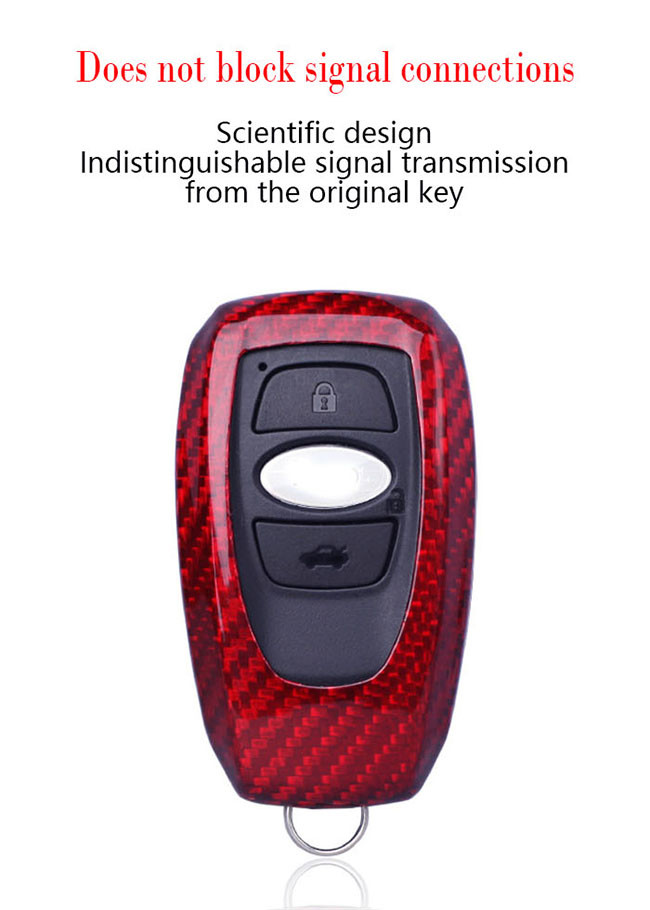 Glossy Slip Resistant Carbon Fiber Key Case For SUBARU